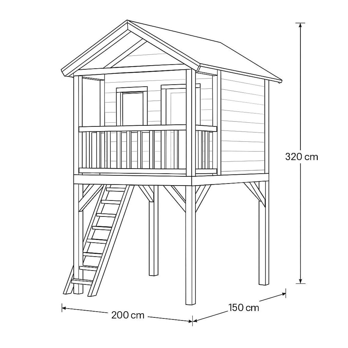 DIY Wooden Treehouse Plan: Kids Playhouse Blueprint With Deck & Ladder ...