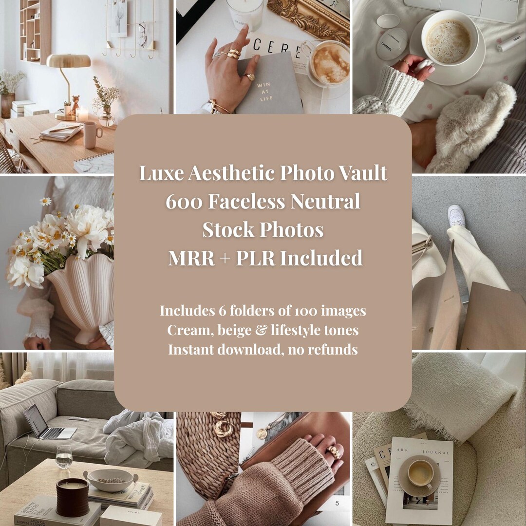 600 Aesthetic Stock Photos, Faceless Neutral Content for Canva ...