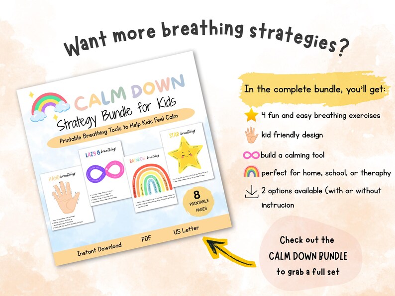 Hand Breathing Printable | Kids Calm Down Tool, Mindfulness Activity ...