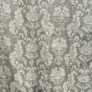 Ready to Ship Grey White Damask Embroidery Curtain Flat Panel Curtain ...