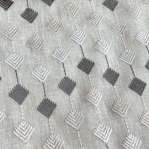 Custom-made Geometric Diamond Pattern White/ Gray/ Beige Embroidery ...