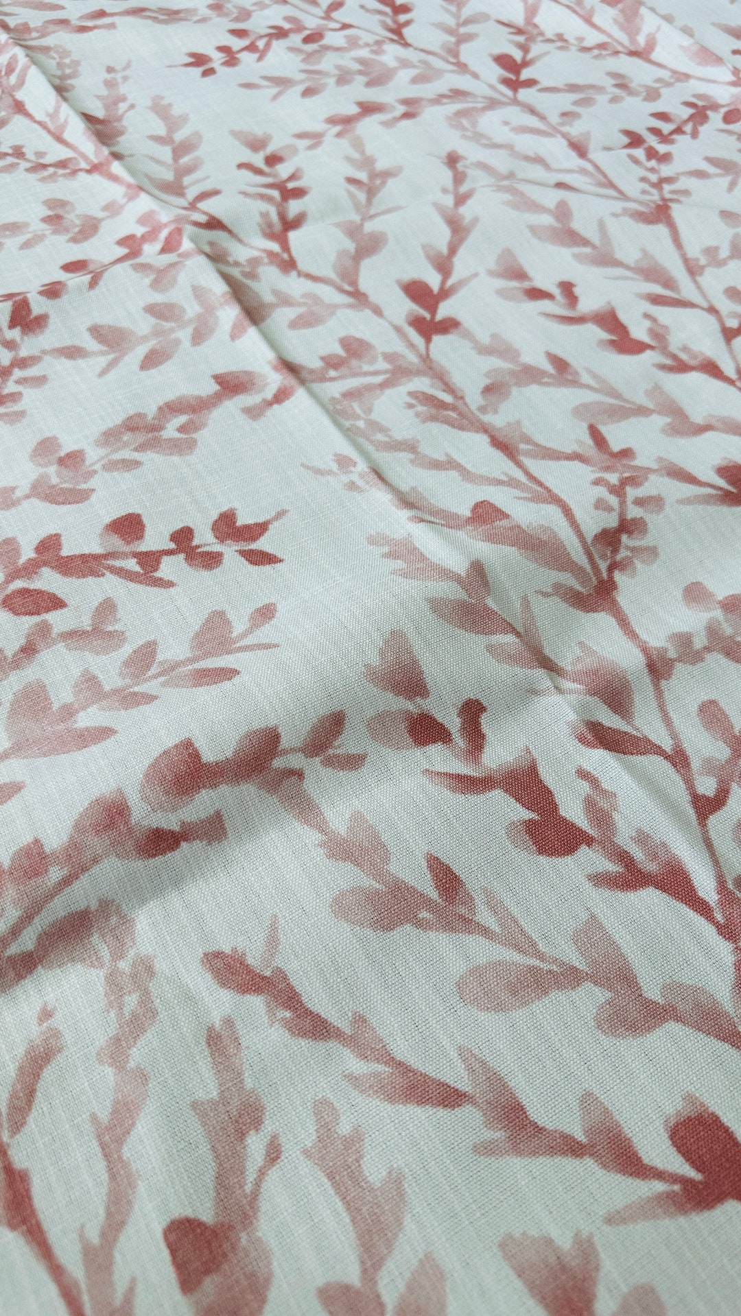Red Botanical Watercolor Curtain Panel: Custom Drapes & Valances - Etsy