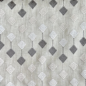 Custom-made Geometric Diamond Pattern White/ Gray/ Beige Embroidery ...