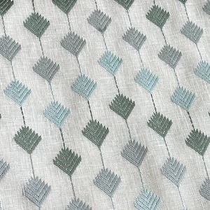 Custom-made Geometric Diamond Pattern White/ Blue/ Green Embroidery ...