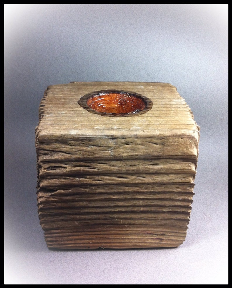 Uncarved Block: Found Wood Sculpture vase | Etsy