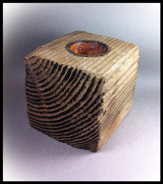 Uncarved Block: Found Wood Sculpture Vase - Etsy