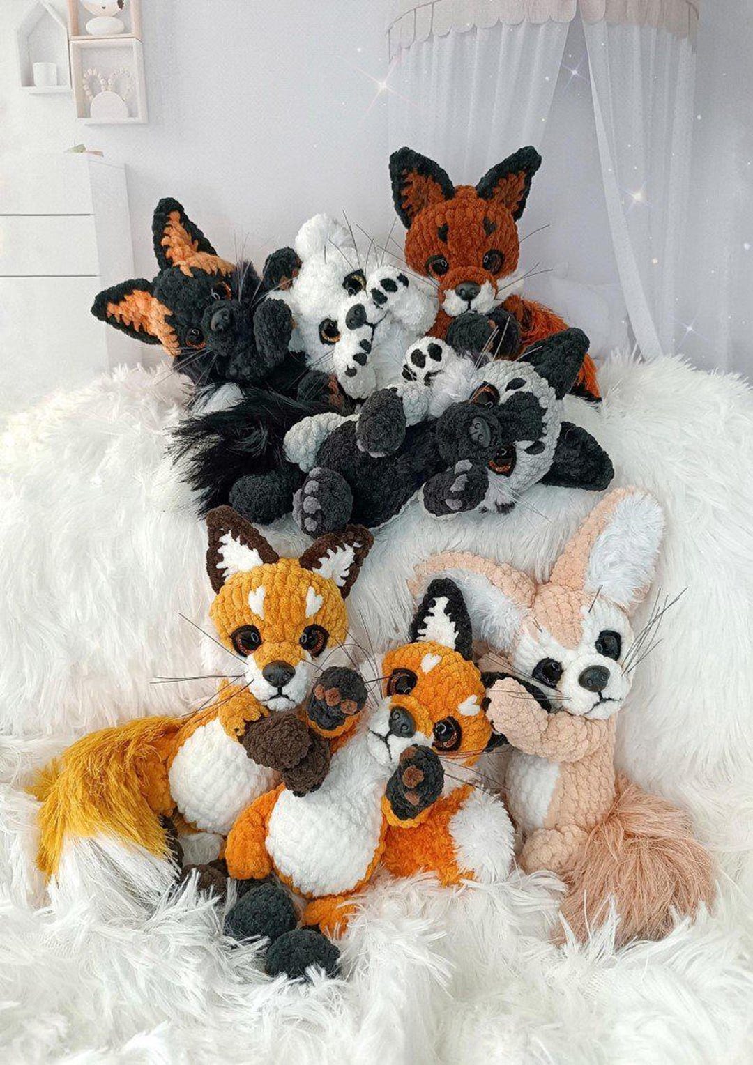 6in1 Little Foxes – Amigurumi Crochet Pattern PDF | Red, Arctic, Silver ...