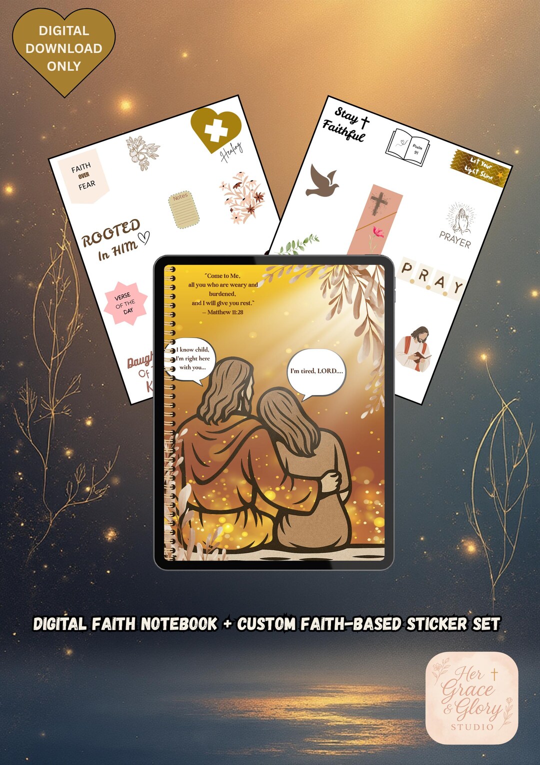 Do Not Be Weary Notebook + Sticker Bundle |prayer & Bible Study ...