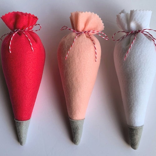 Felt Piping Bags Set of Three in Hot Pink Light Pink and - Etsy