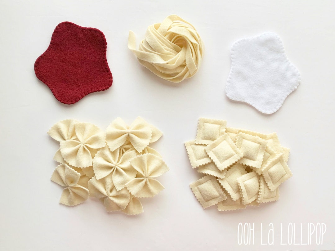 Felt Pasta Set: Includes Fettuccine Farfalle bow Tie Pasta - Etsy