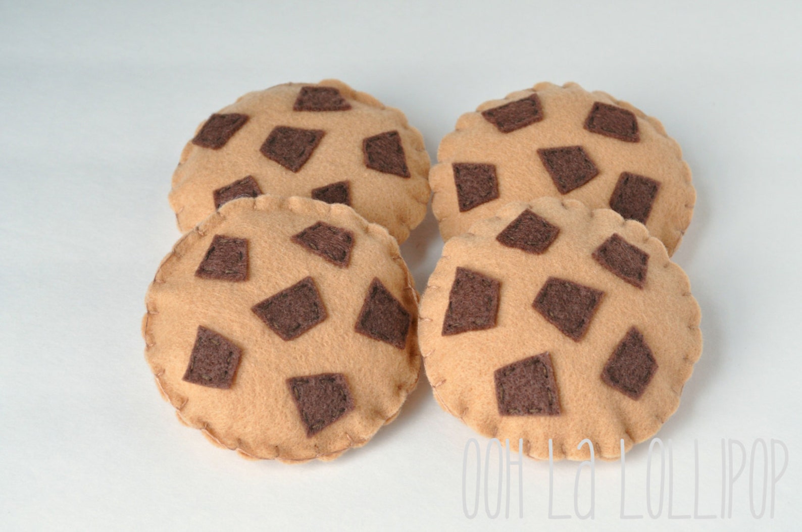 Chocolate Chunk Felt Cookies, Set of Four - Etsy