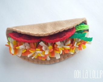 ONE Taco Play Food felt Food, Pretend Play Kids Kitchen, Plush Toy ...