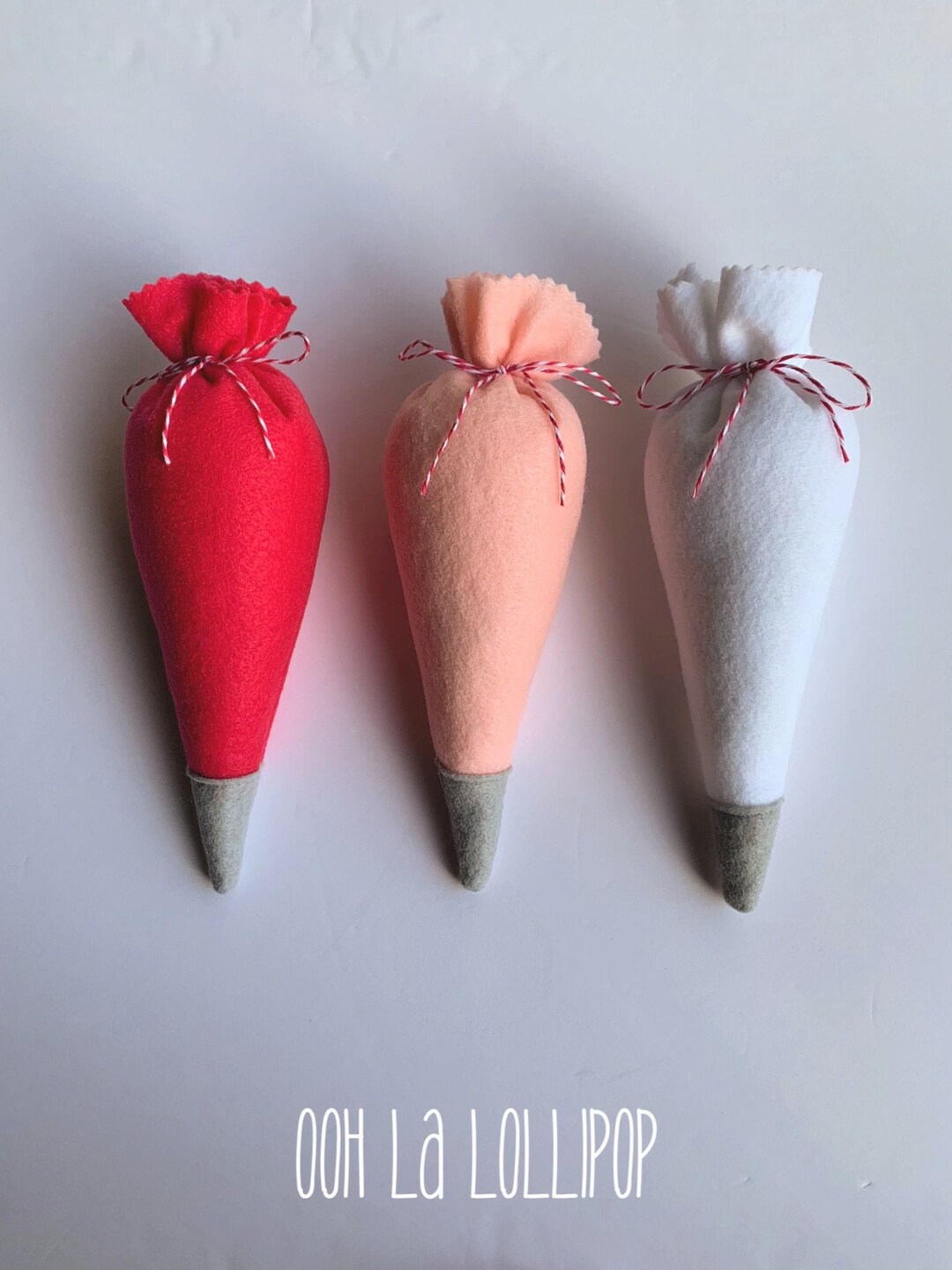Felt Piping Bags, Set of Three in Hot Pink, Light Pink, and White - Etsy
