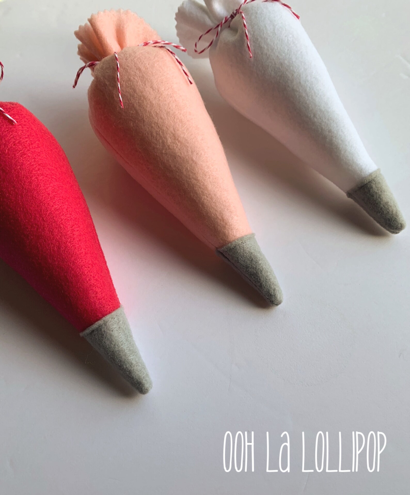Felt Piping Bags Set of Three in Hot Pink Light Pink and - Etsy