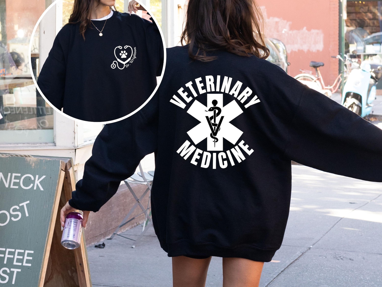 Custom Vet Tech Double Side Sweatshirt Veterinarian Hoodie Animal Lover ...
