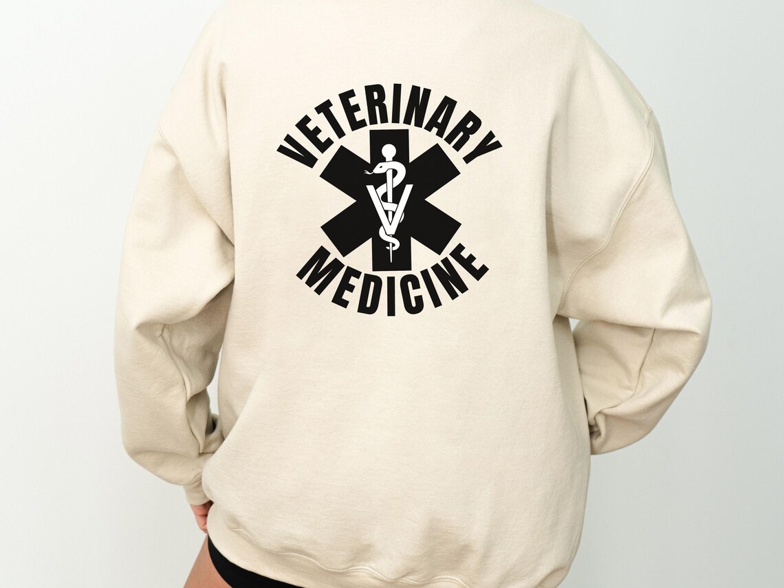 Custom Vet Tech Double Side Sweatshirt Veterinarian Hoodie Animal Lover ...
