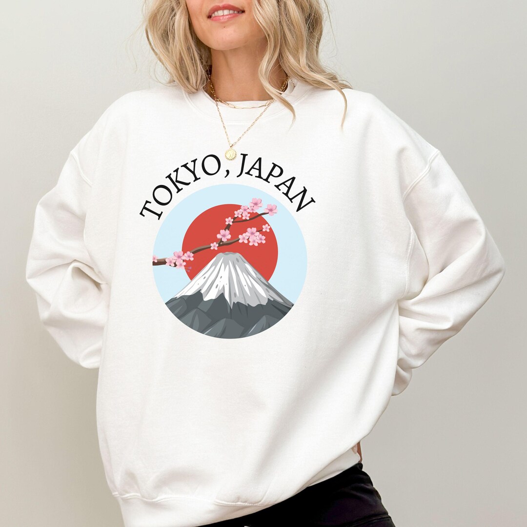 Japan Travel Sweatshirt Tokyo Sunrise Graphic Japanese Aesthetic Tokyo ...