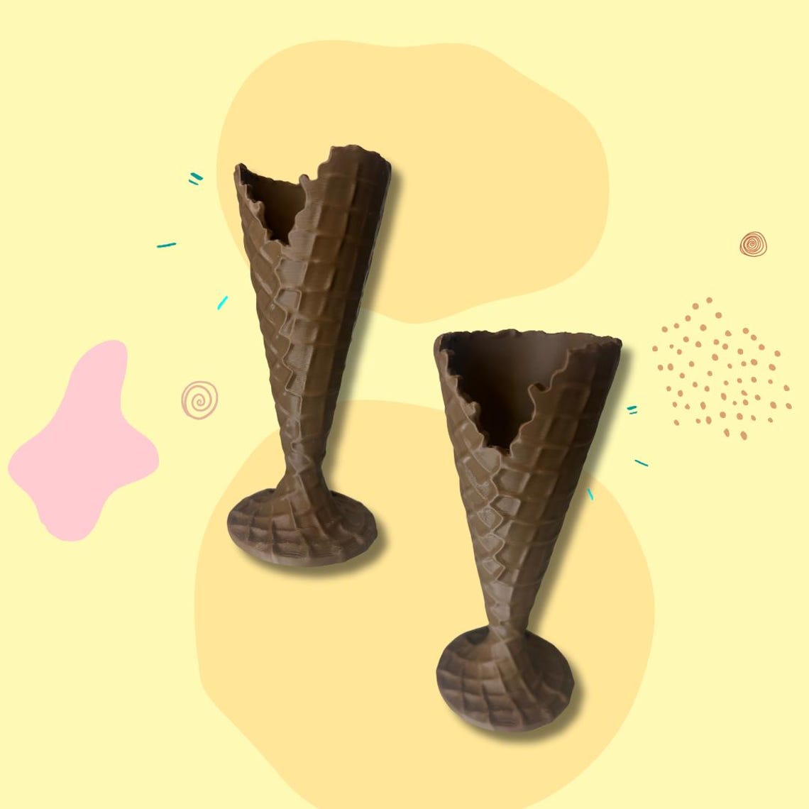 Waffle Cone Pen Holder: Fun Desk Organizer - Ice Cream Theme - Etsy