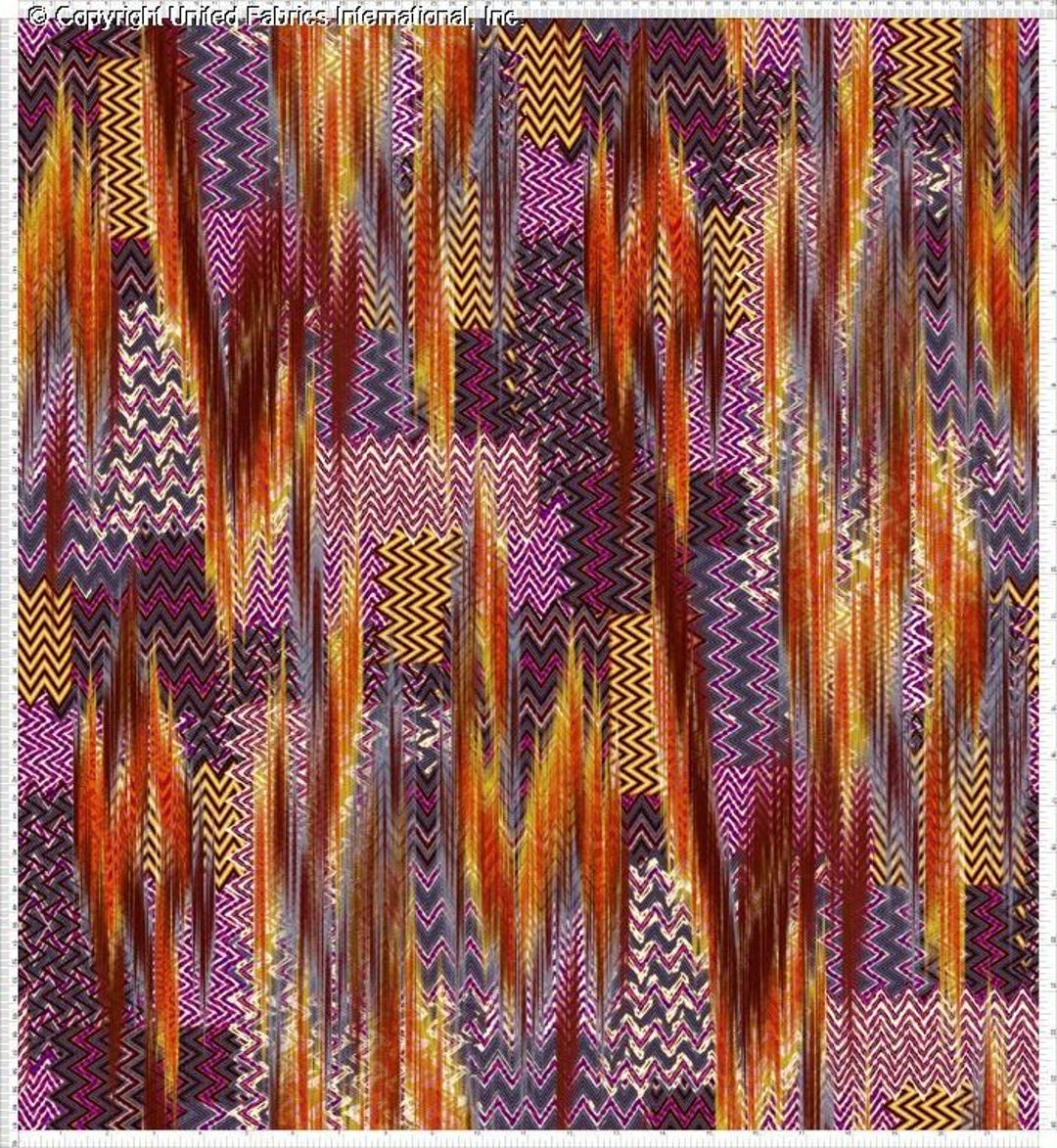 Alta Printed Chiffon Geometric Chevron Ethnic Print Fabric by the Yard ...