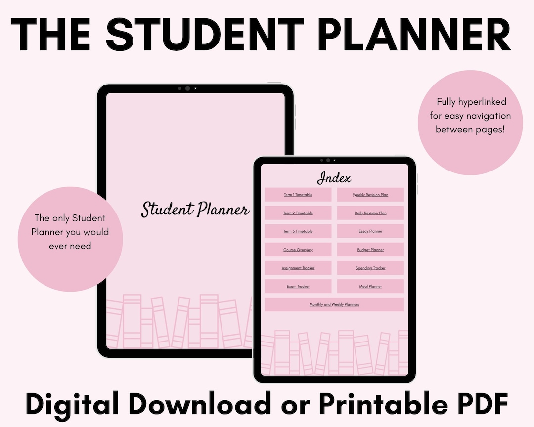 Undated Student Planner PDF | Academic and Term Study Organiser ...