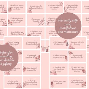 Printable Floral Affirmation Cards | 40 Positive Affirmations for Self ...