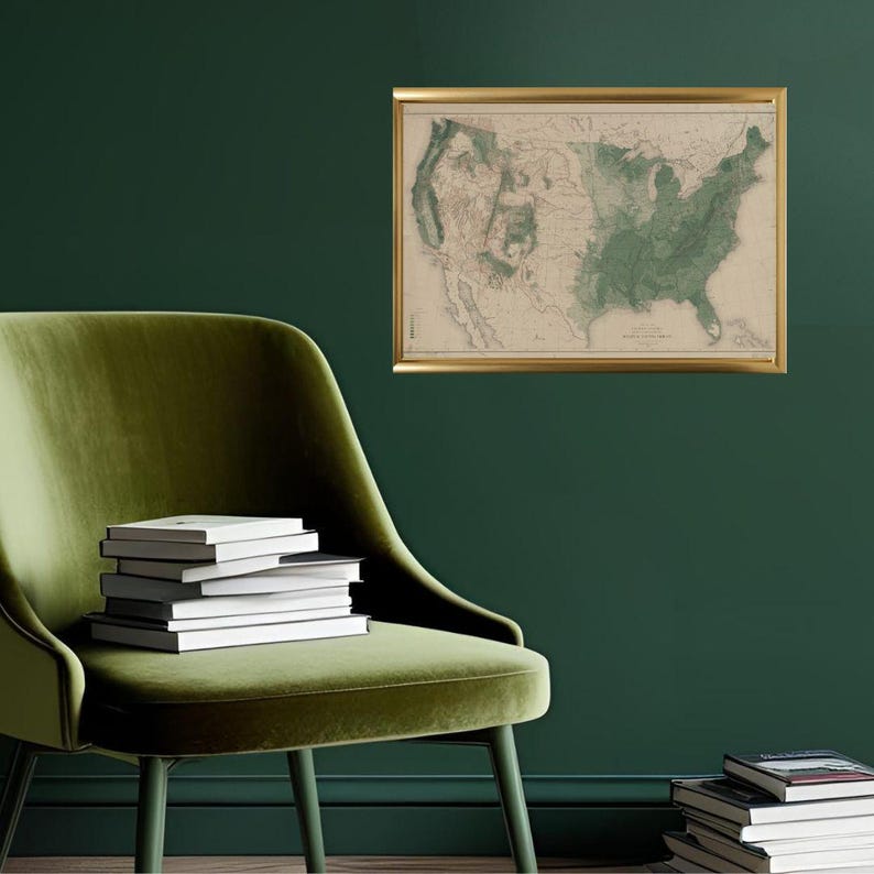 Printable 1884 U.S. Forest Map – Vintage America Wall Art | Archival ...