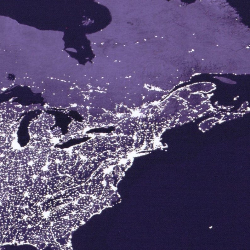 USA Map at Night | North America City Lights Satellite Photo 2004 ...