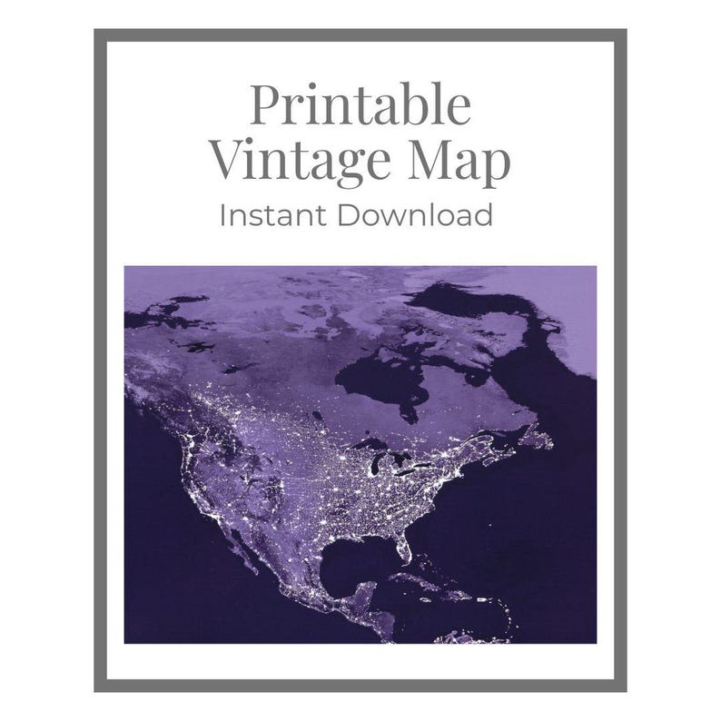 USA Map at Night | North America City Lights Satellite Photo 2004 ...