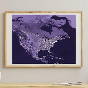 USA Map at Night | North America City Lights Satellite Photo 2004 ...