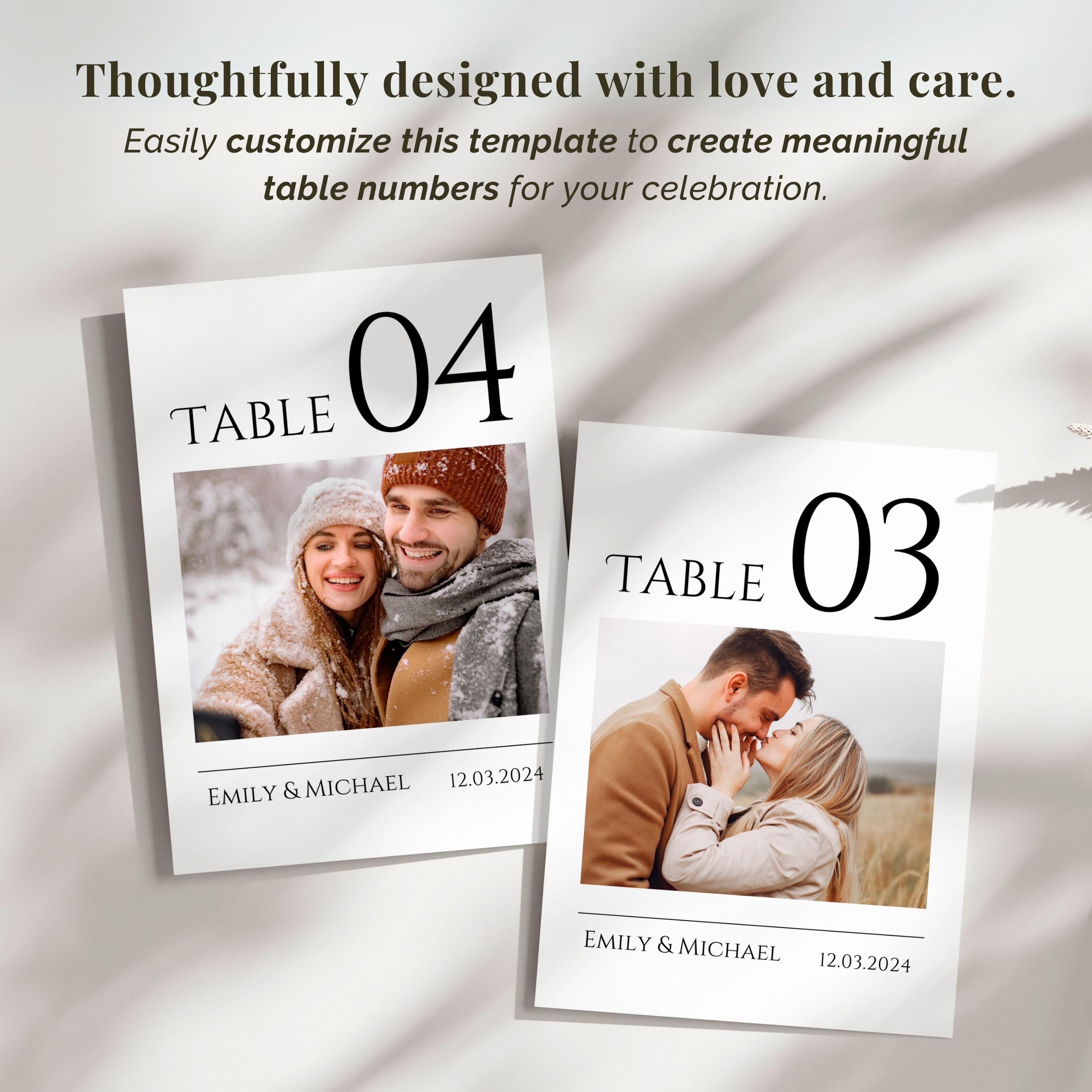 Table Numbers for Wedding Reception, Wedding Table Numbers, Wedding ...