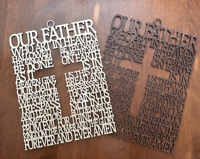 Laser Cut Wood Lord's Prayer Cross: Hand-stained Christian Decor - Etsy ...