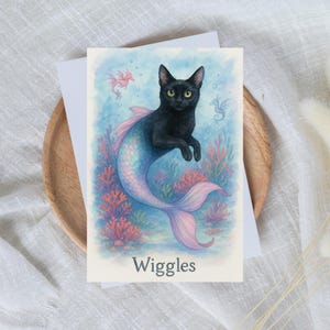 Custom Mermaid Pet Portrait Watercolor Dog Cat Art From Photo Fantasy ...