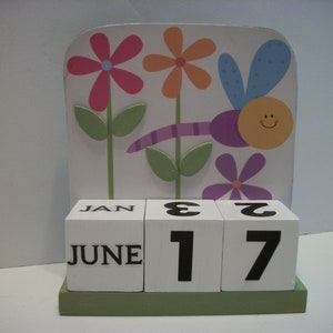 Spring Calendar Perpetual Wood Block Bee and Flowers Decor - Etsy