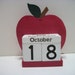 Apple Calendar Perpetual Wood Block Red Apple Decor Teacher Gift - Etsy