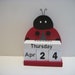 Ladybug Calendar Perpetual Wood Block Red Ladybug Decor - Etsy