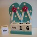 Flip Flops Calendar Perpetual Wood Block Flip Flops Shoe Blue - Etsy
