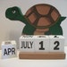 Turtle Calendar Perpetual Wood Block Green Turtle Decor - Etsy