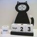 Cat Calendar Perpetual Wood Block Black White Cat - Etsy
