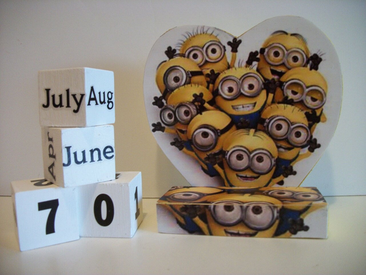 Minions Inspired Calendar Perpetual Wood Block Despicable Me | Etsy