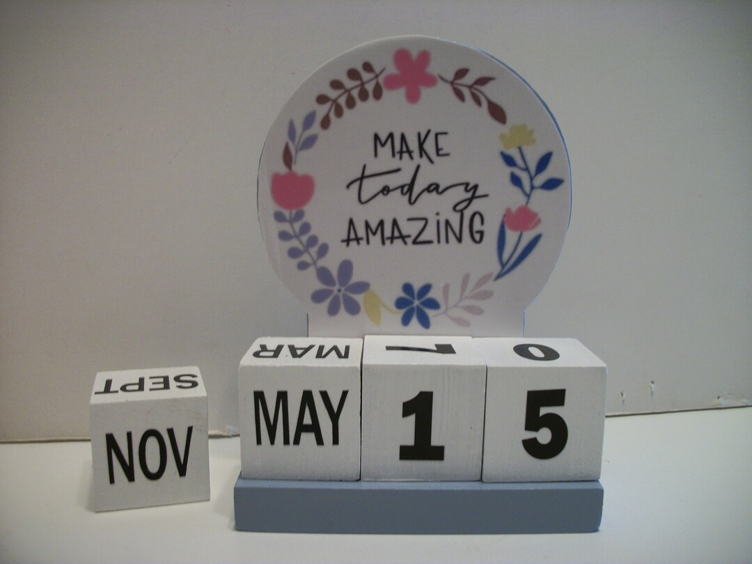 Inspirational Calendar Perpetual Wood Block Inspirational Message ...