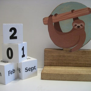 Sloth Calendar Perpetual Wood Block Calendar - Etsy