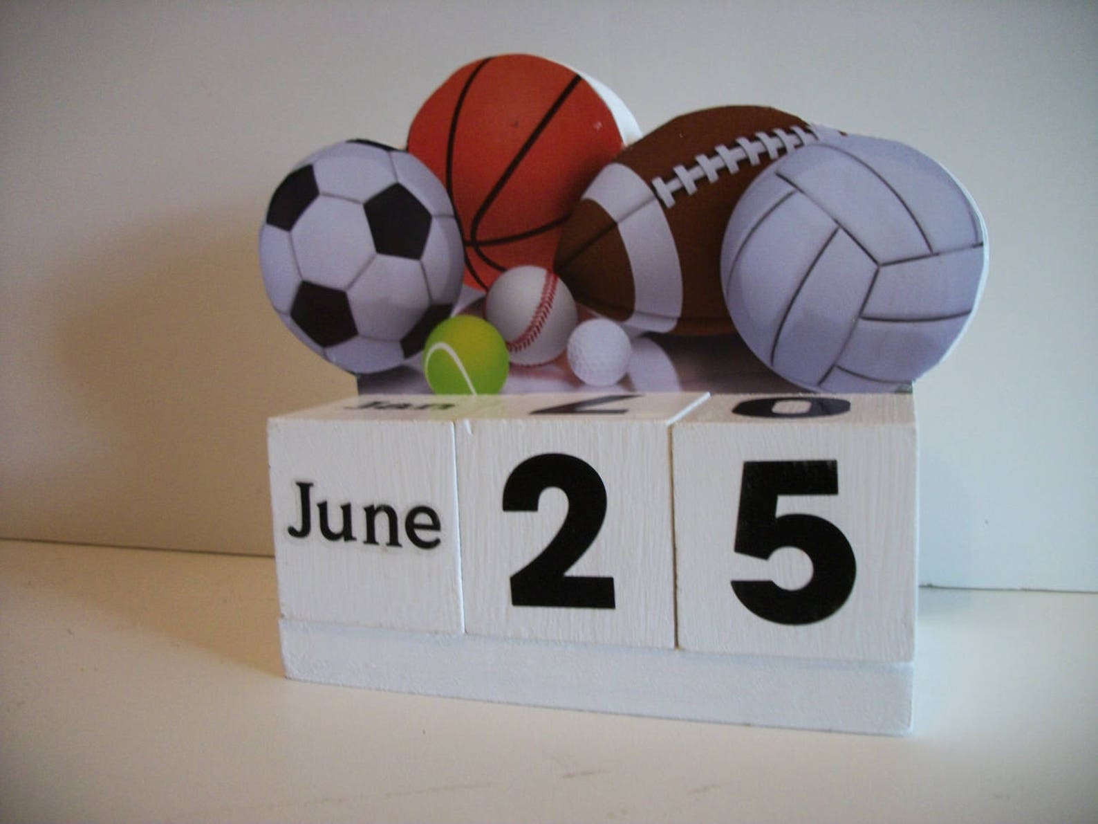 Multi Sports Calendar Perpetual Wood Block Calendar Football - Etsy