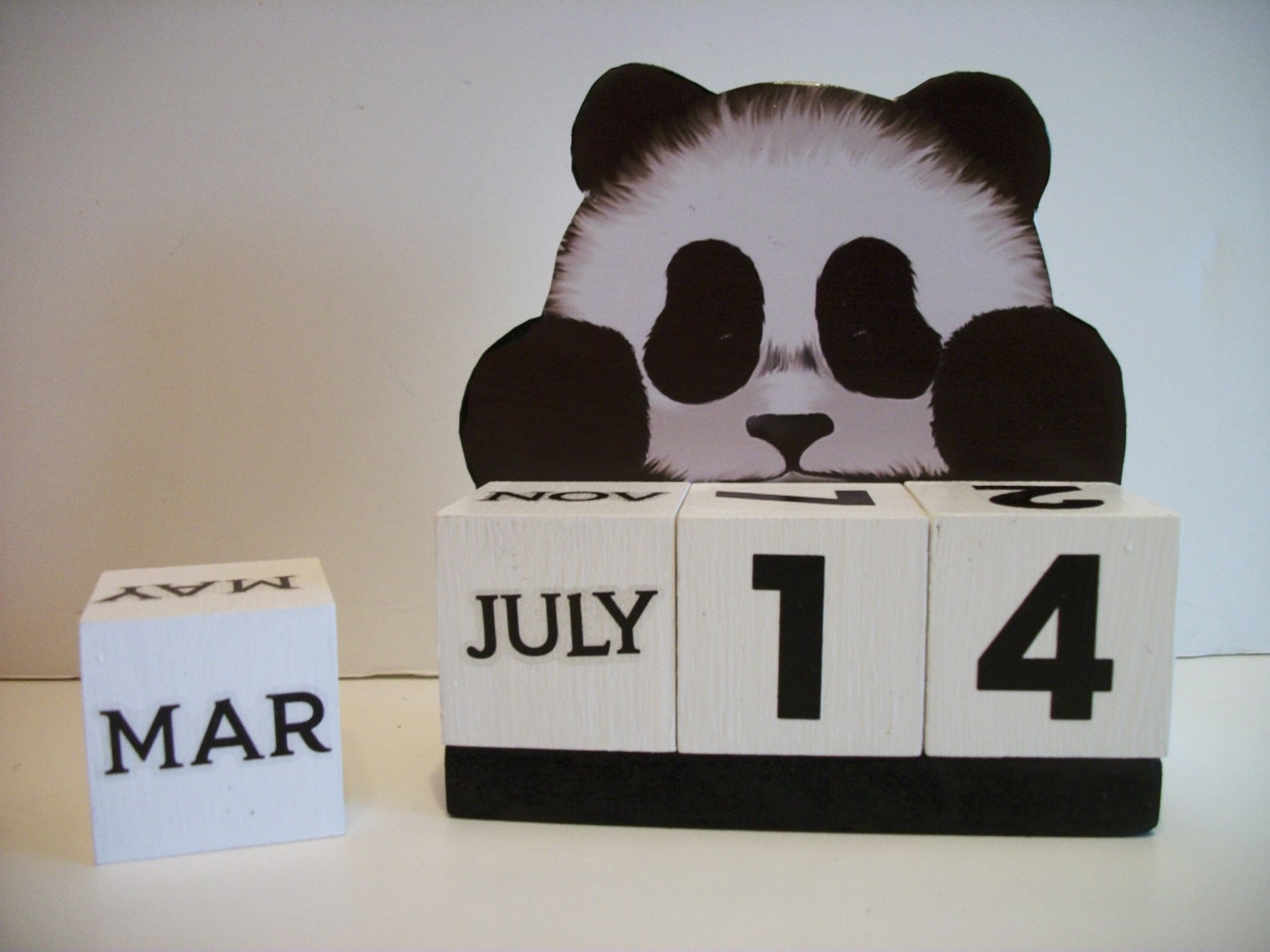 Panda Bear Calendar Perpetual Wood Block Calendar - Etsy
