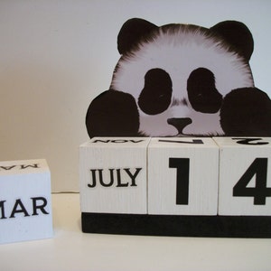 Panda Bear Calendar Perpetual Wood Block Calendar - Etsy