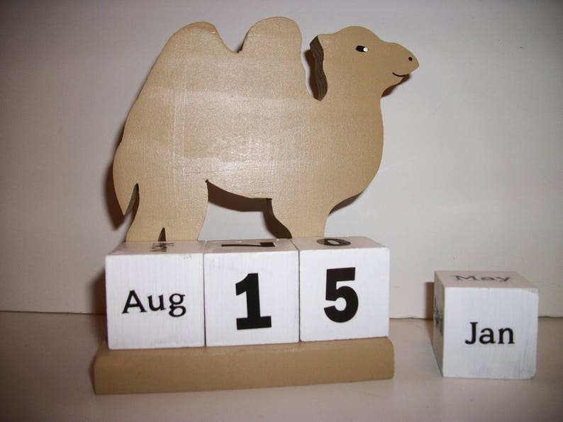 Camel Calendar Perpetual Wood Block Camel Decor - Etsy