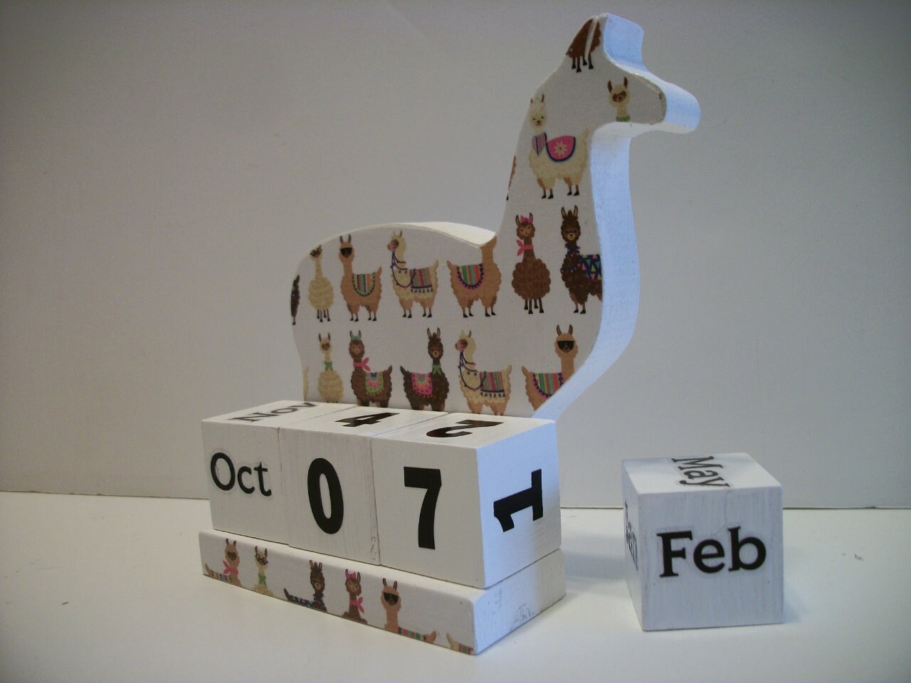 Llama Calendar Perpetual Wood Block Llama Decor | Etsy