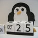 Penguin Calendar Perpetual Wood Block Penguin Decor Black White - Etsy