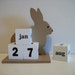 Rabbit Calendar Perpetual Wood Block Primitive Tan Rabbit | Etsy