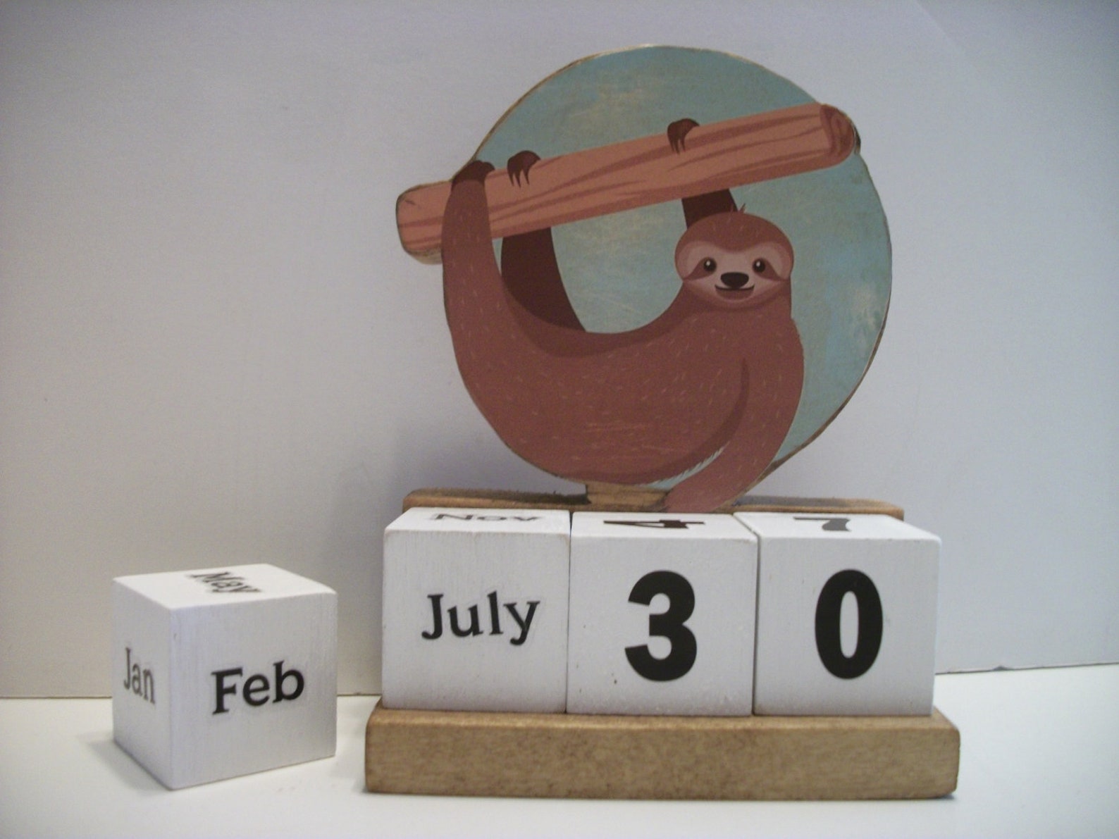 Sloth Calendar Perpetual Wood Block Calendar - Etsy