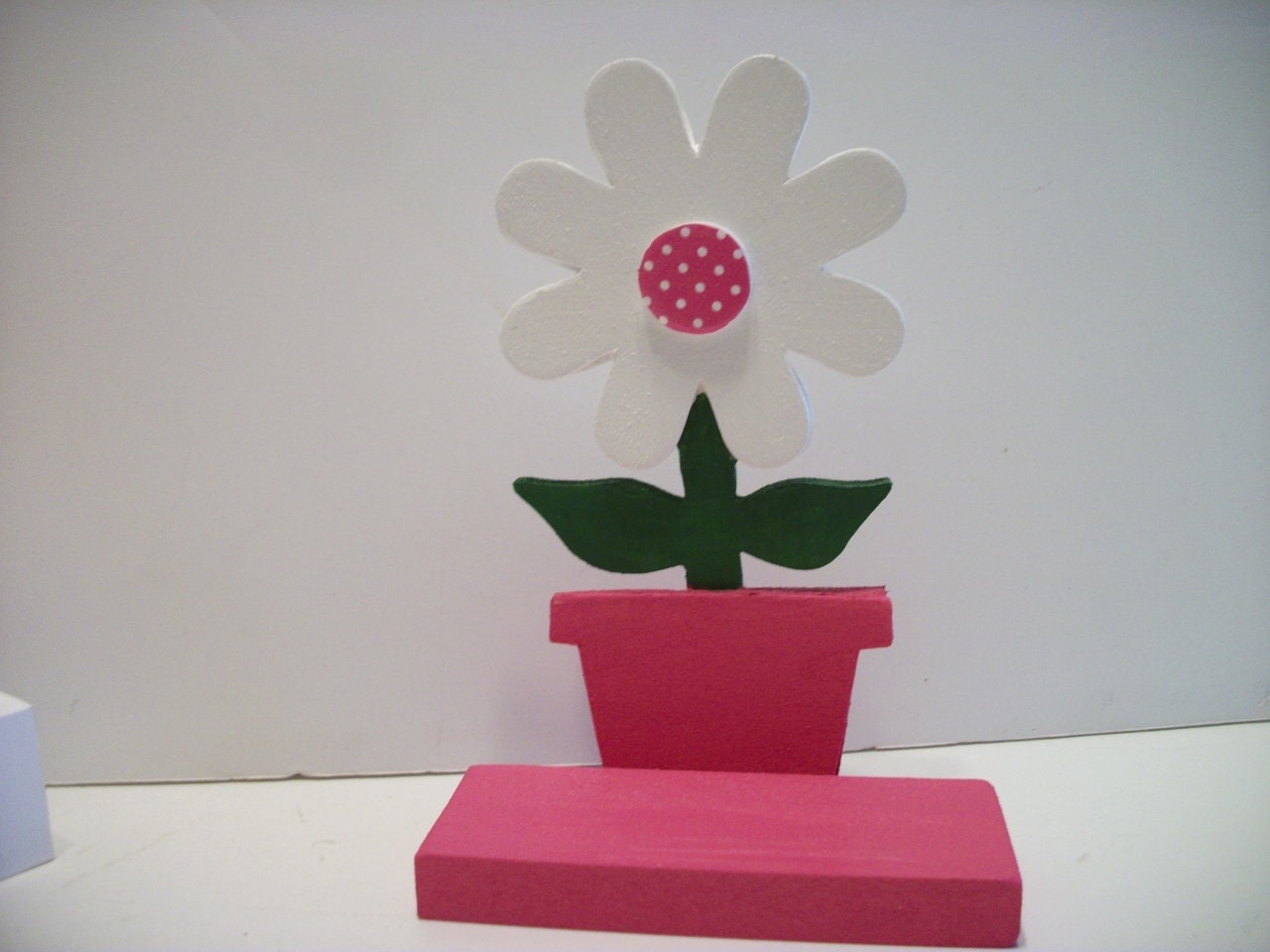 Pink Flower Calendar Perpetual Wood Block Potted Daisy Flower | Etsy